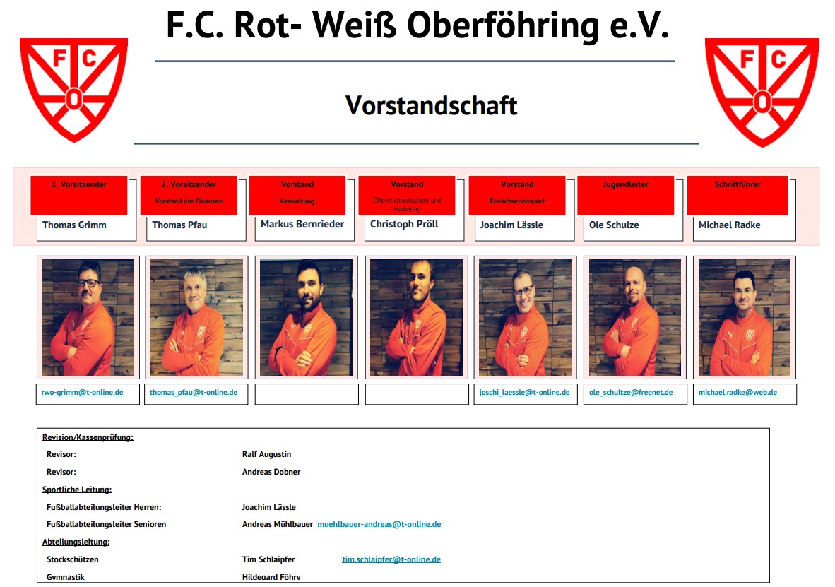 FC Rot Weiss Oberföhring - Vereinsleitung